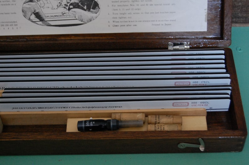 Vintage Drafting Lettering Set Unitech Lettering Set - Etsy