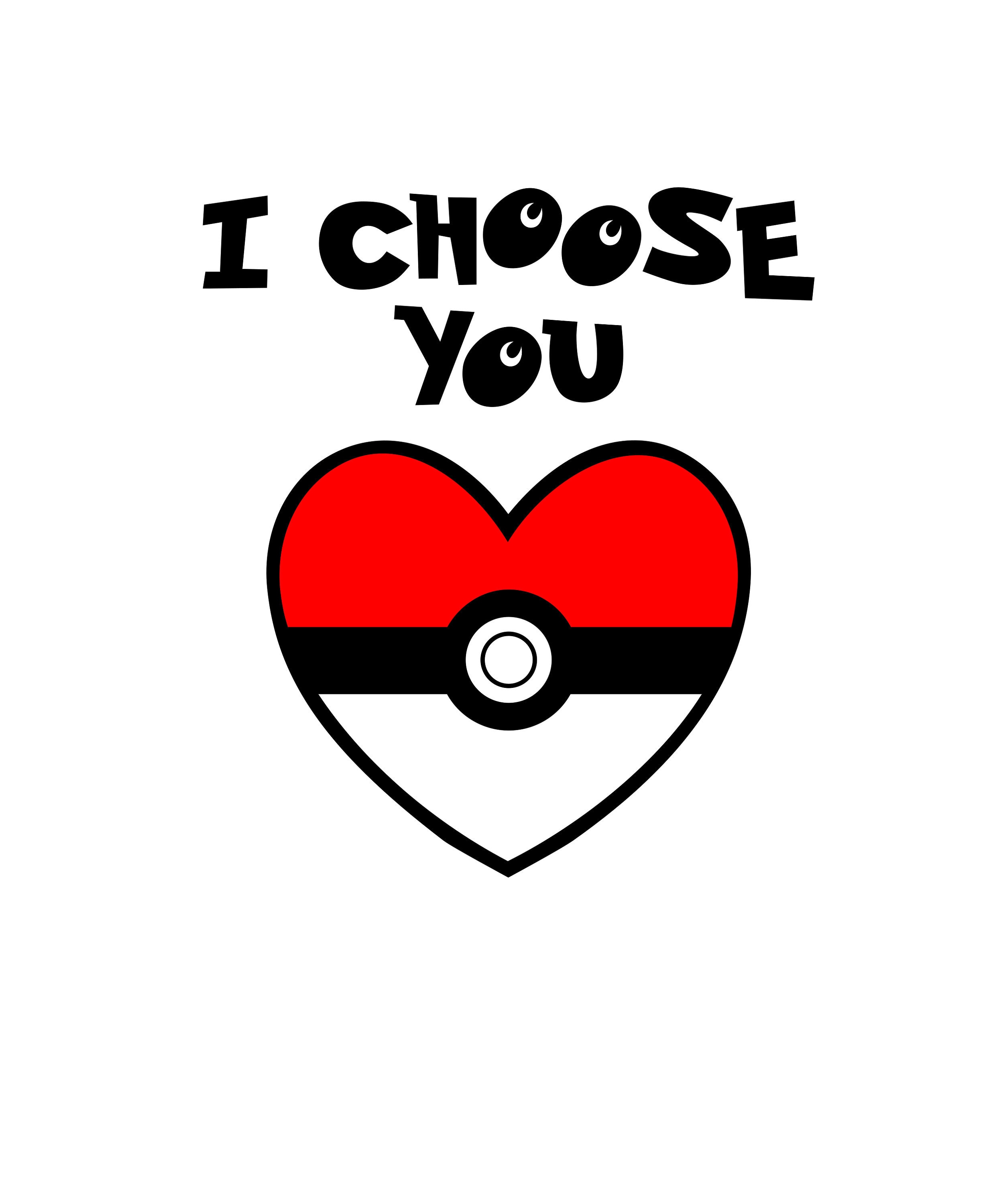 Pokemon I Choose you Valentine SVG file