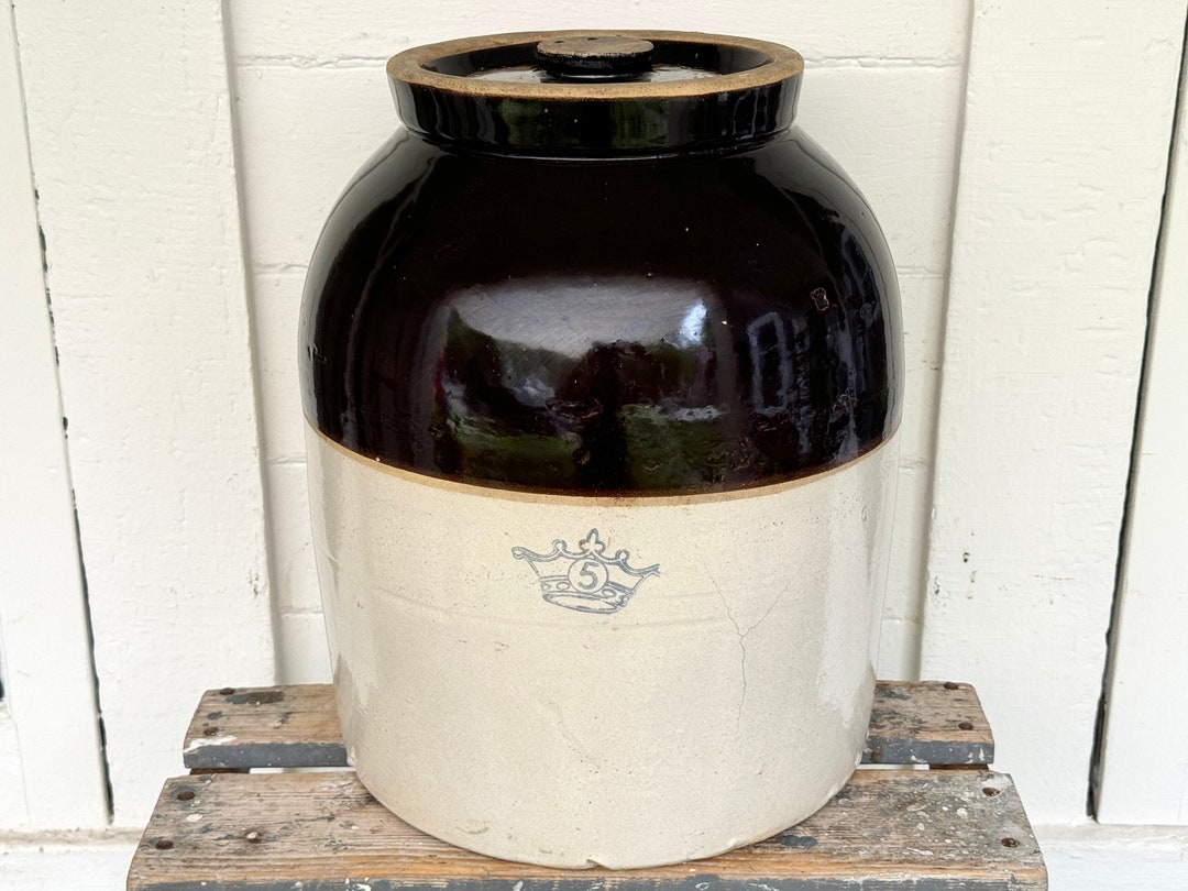 Crock With Lid 5 Gallon Crown Crock With Lid Ransbottom Brothers ...