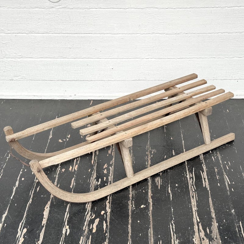 Antique Wooden Sled - Etsy