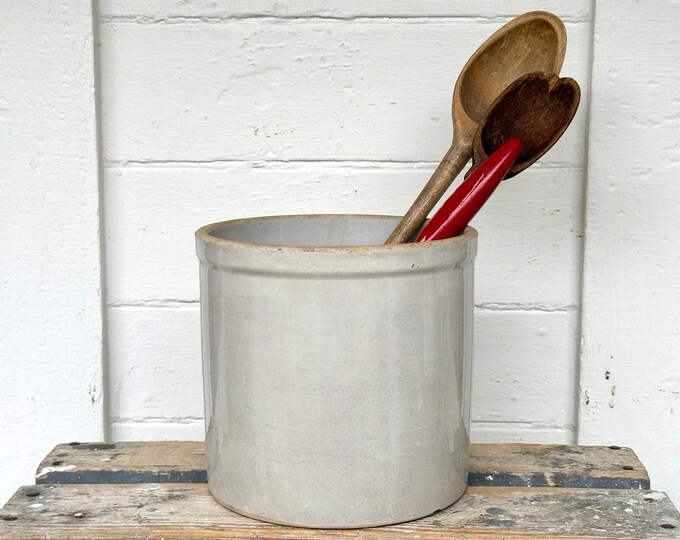 Crock ~ 7" Crock ~ Vintage Stoneware Crocks ~ Utensil Crock ~ Vintage ...