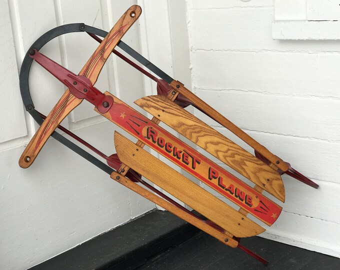 Sled ~ Rocket Plane Sled ~ 38" Wooden Sled ~ With Some Hand Detailing ...