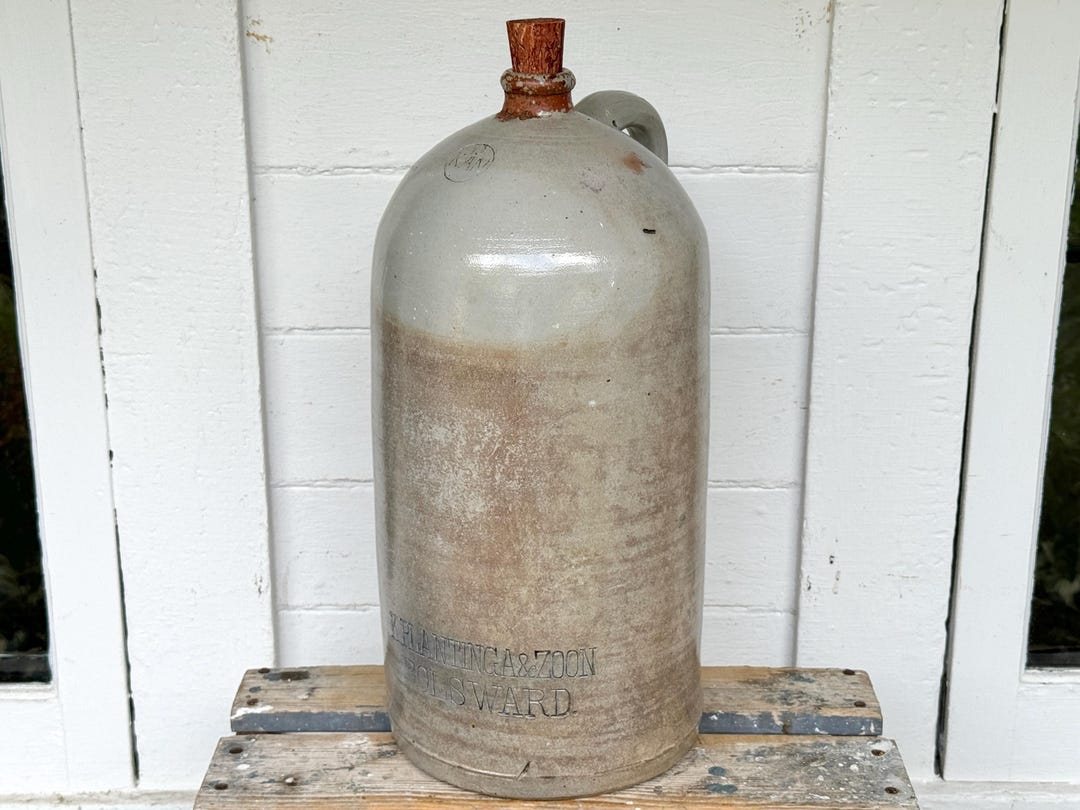 Antique Stoneware Jug ~ Rare Plantinga & Zoon Distillery Jug ~ Antique ...