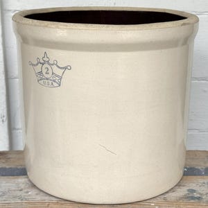 Vintage Crock ~ 2 Gallon Blue Crown Crock ~ Ransbottom Brothers Crock ...