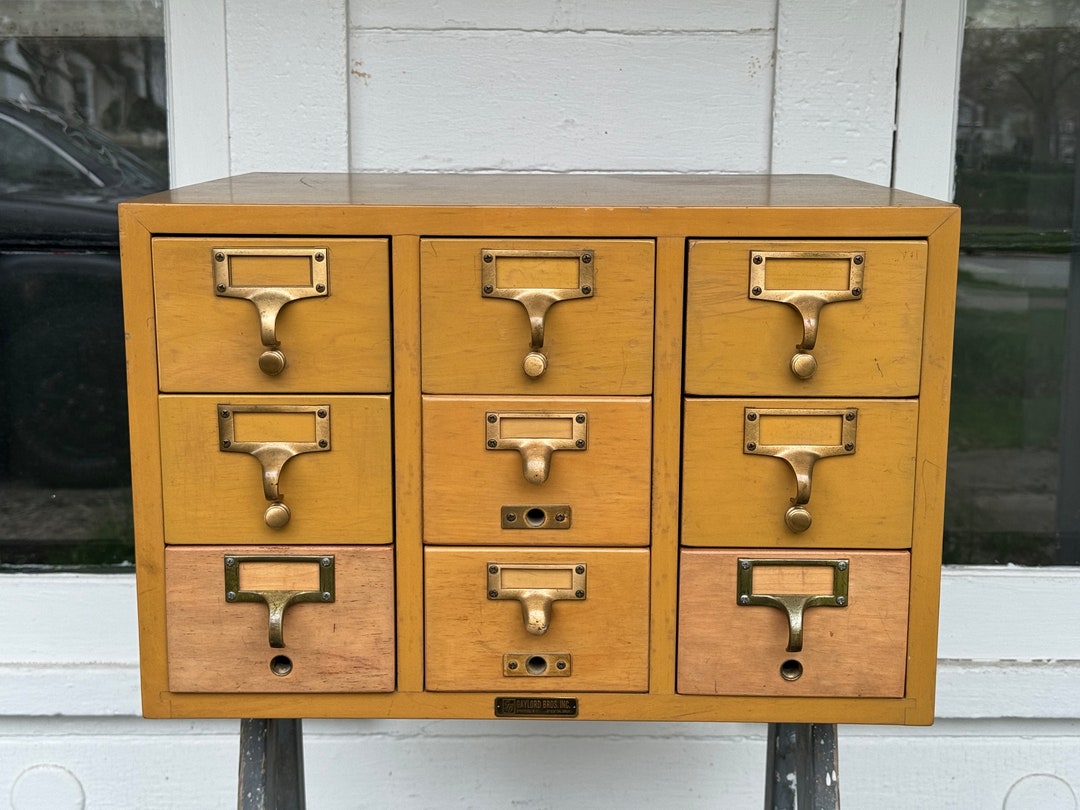 Card Catalog Library Card Catalog With 9 Drawers Made by Gaylord ...
