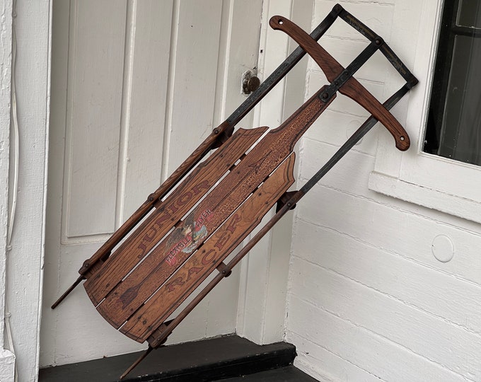 1930s Flexible Flyer Sled ~ Antique Wood Sled ~ Junior Racer Flexible ...