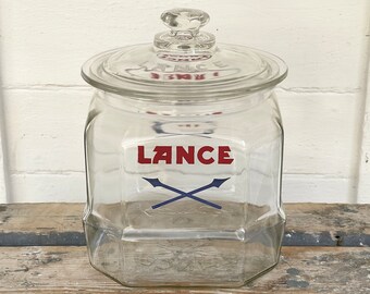 Vintage Lance Glass Jar With Lid - Etsy
