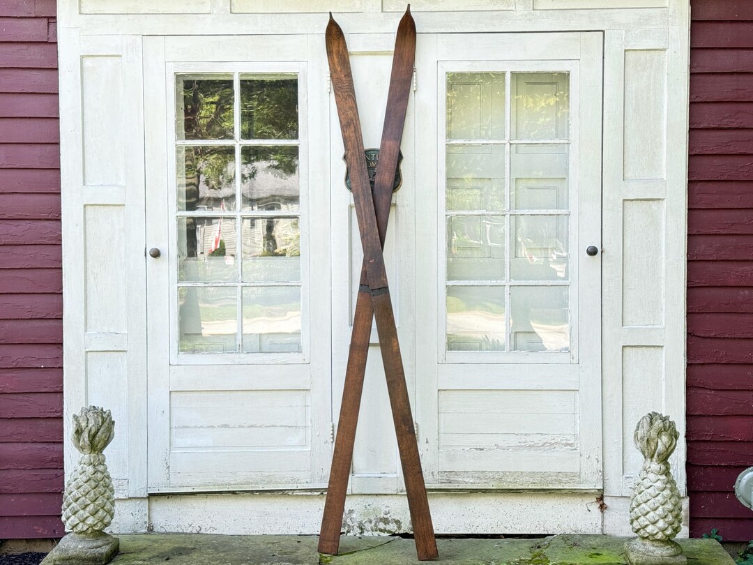 Skis ~ 1920s Strand Wood Skis ~ 95" Pointed Tip Wood Snow Skis ~ Extra ...