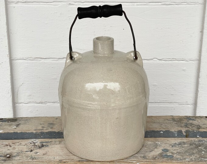 Antique Jug With Wood Handle ~ Stoneware Jug With Wooden Handle ...