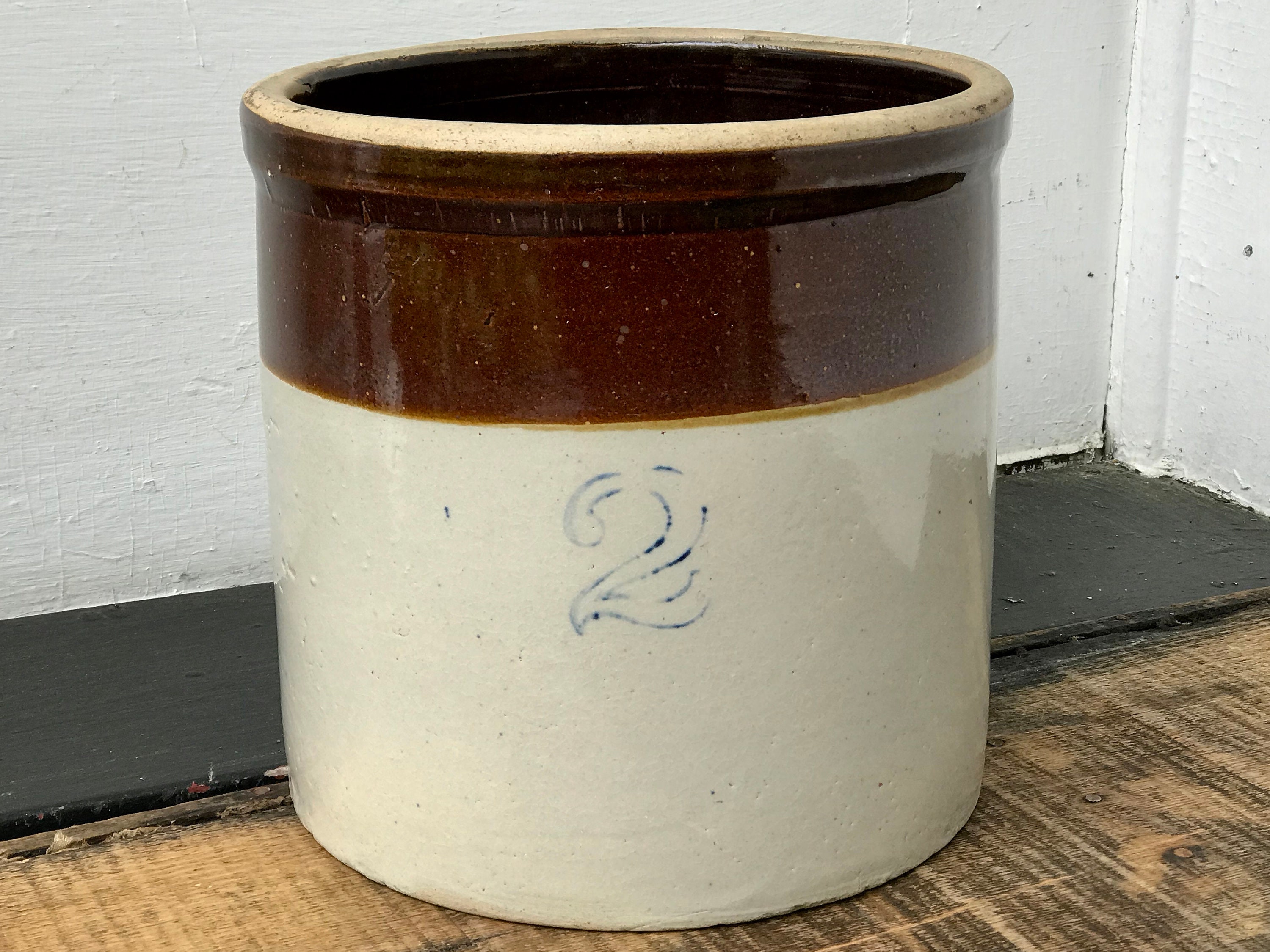 Jars & Containers Vintage 2 Gallon Stoneware Crock with Screw Top and ...