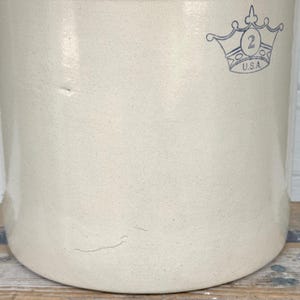 Vintage Crock ~ 2 Gallon Blue Crown Crock ~ Ransbottom Brothers Crock ...