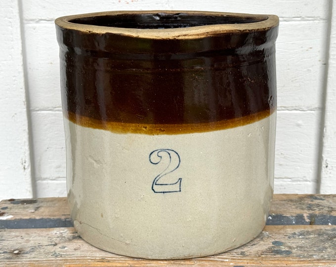 Antique Crock ~ 2 Gallon Crock ~ Pickling Crock ~ Stoneware Crock ...