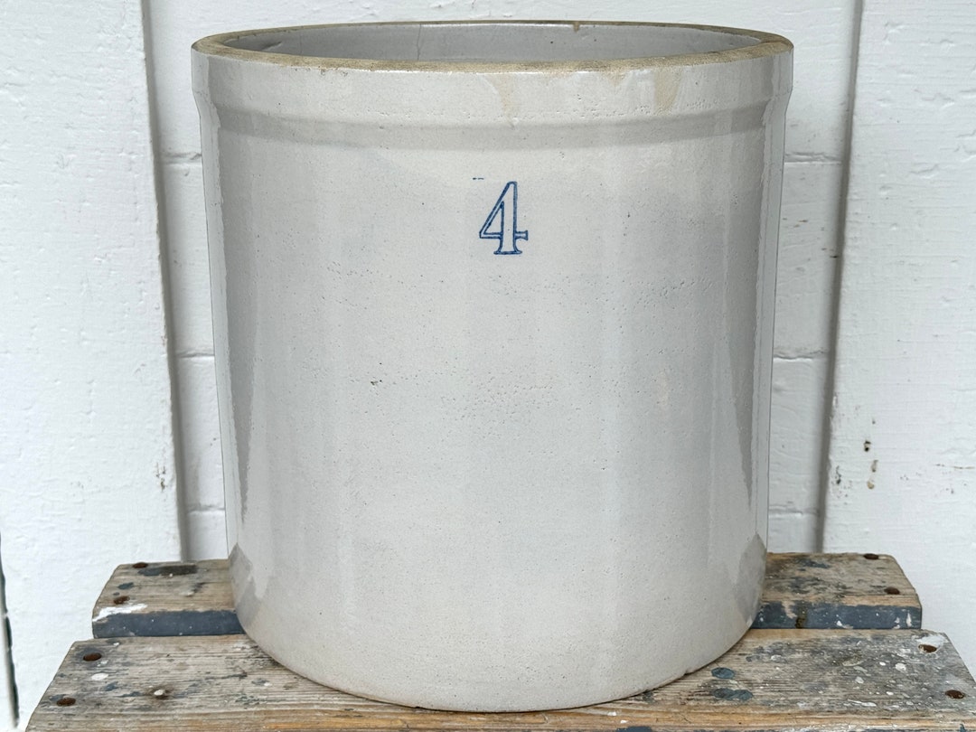 Antique Crock 4 Gallon Crock Vintage Crocks Primitive Antiques Pickling ...