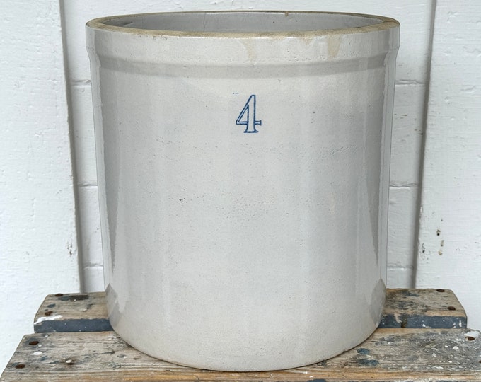 Antique Crock ~ 4 Gallon Crock ~ Vintage Crocks ~ Primitive Antiques ...