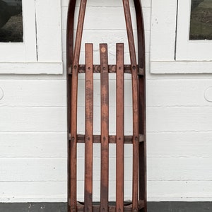 Antique Sled Large Bentwood Slat Sled With Curved Iron Lined Runners 45 ...