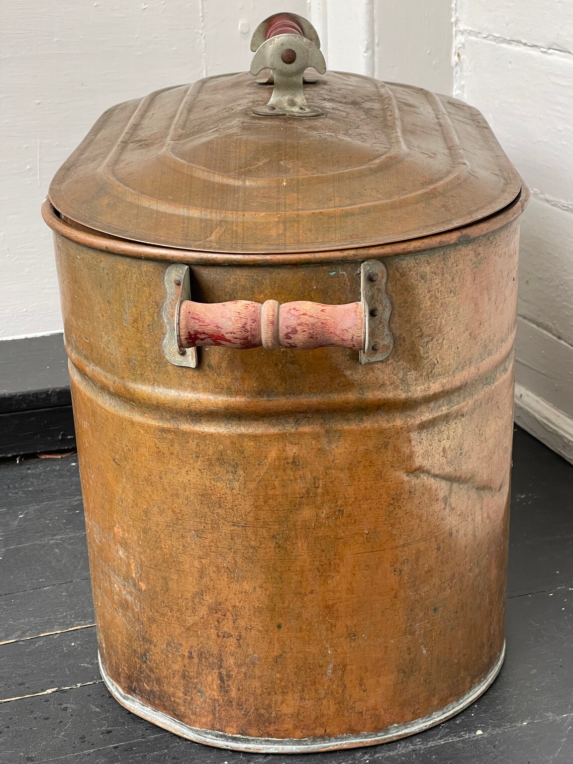 Copper tub with copper lid copper boiler wash tub | Etsy