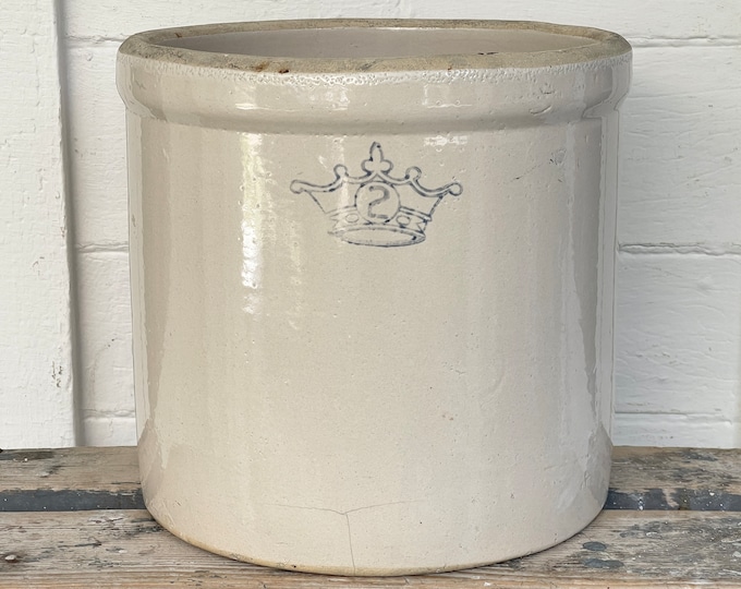 Vintage Crock ~ 2 Gallon Crown Crock ~ Ransbottom Brothers Crock ...