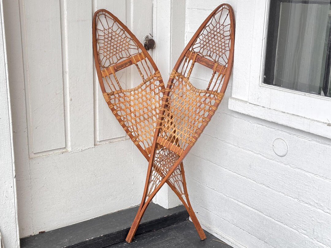 Antique Snow Shoes ~ the Tubbs Snowshoe ~ Large Trail Snowshoes ~ Wood ...