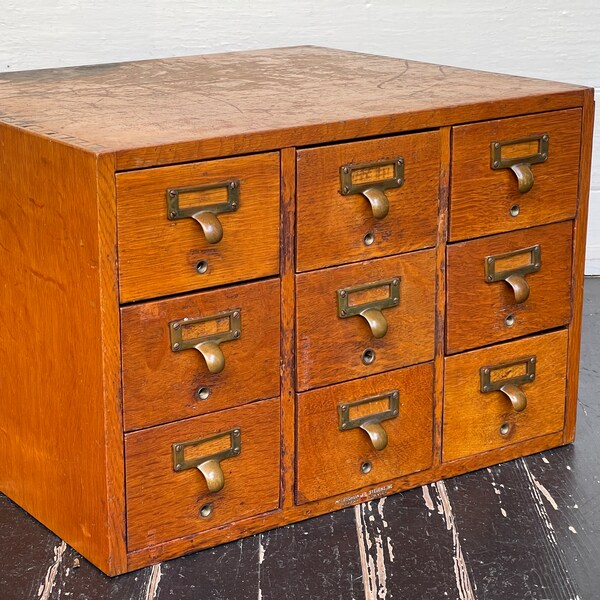 Antique Oak Card Catalog Cabinet - Etsy