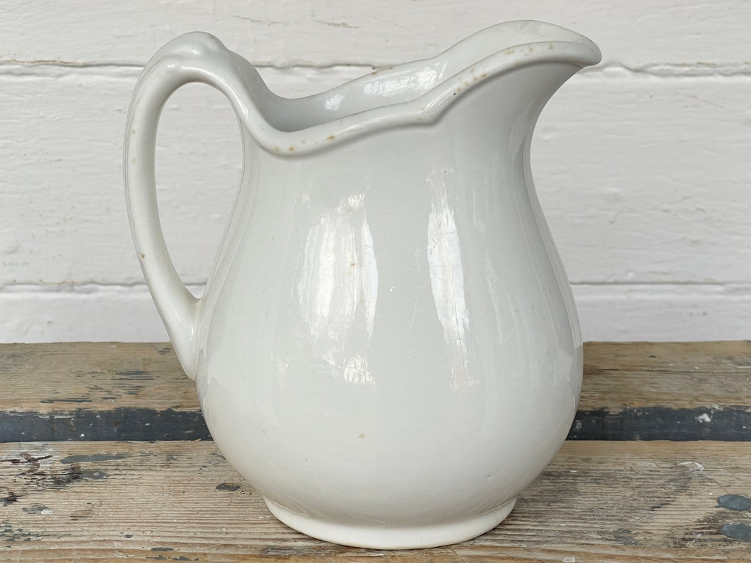 White Ironstone Creamer 6" ~ Ironstone Low Vase ~ White Ironstone ...
