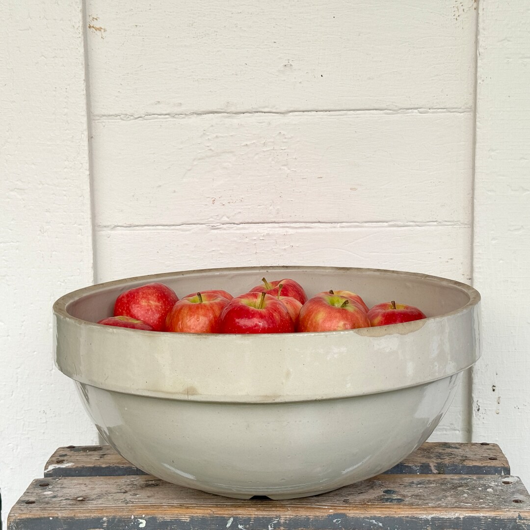 Huge Antique Mixing Bowl ~ 15" Red Wing Bowl ~ Stoneware Mixing Bowl ...