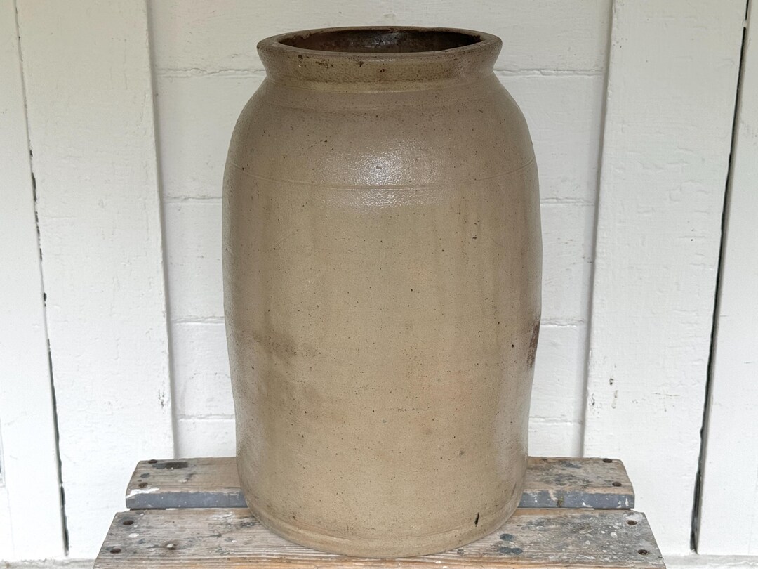Antique Crock ~ 4 Gallon Stoneware Crock ~ Salt Glazed Crock ~ Rare ...