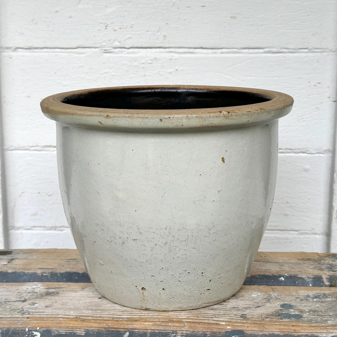 Antique Crock ~ Stoneware Planter Pot With Great Patina ~ Indoor ...
