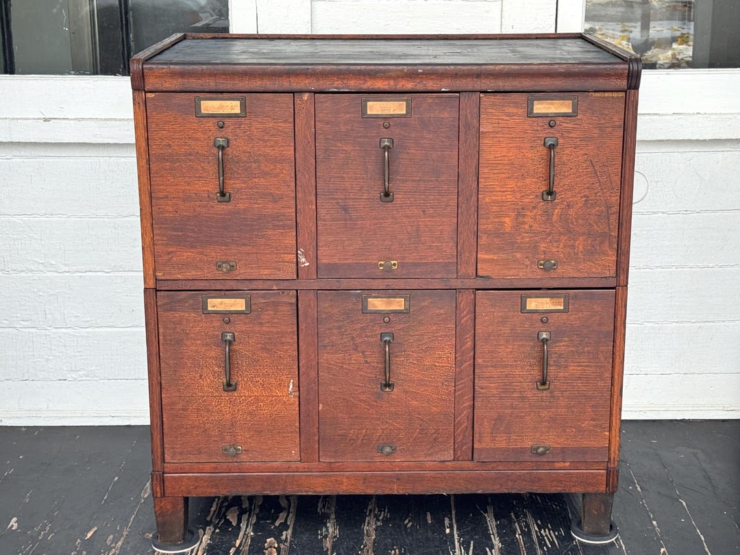 Antique File Cabinet ~ Tiger Oak File Cabinet ~ Quarter Sawn Oak ...