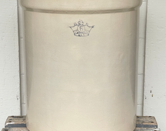 Vintage Crock ~ Rare 6 Gallon Blue Crown Crock ~ Ransbottom Brothers ...