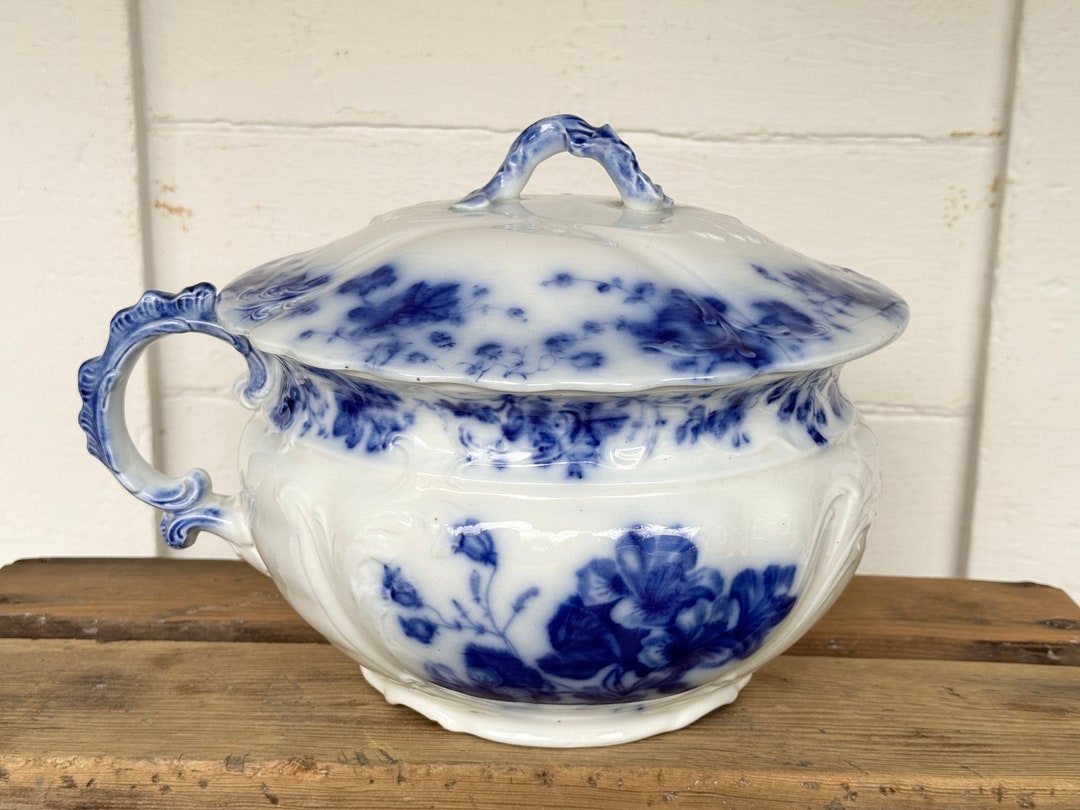 Ironstone Chamber Pot Johnson Bros Flow Blue Chamber Pot Flo Blue ...
