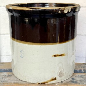 Antique Crock 2 Gallon Crock Vintage Crock With Drilled Hole in the ...