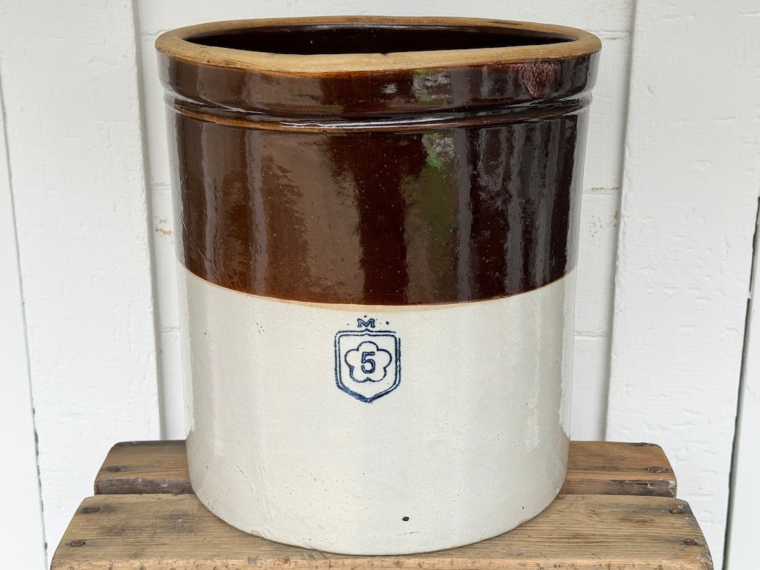 Antique Crock Mccoy Crock 5 Gallon Crock Pickle Crocks Nelson Mccoy ...