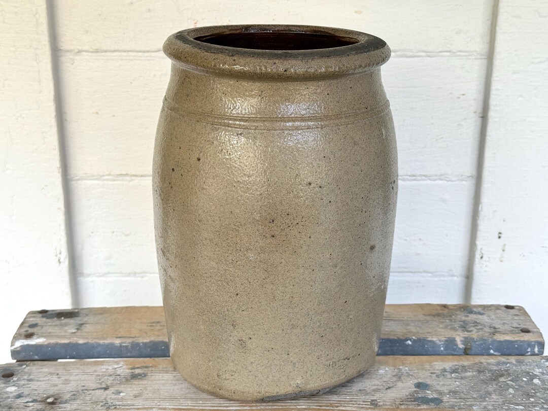 Antique Crock ~ 10" Handmade ~ Great Color ~ Early Salt Glazed Crocks ...
