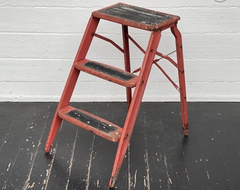 Vintage Metal Step Stool - Etsy
