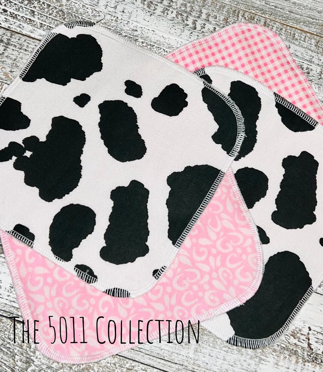 Cow Print / Pink Gingham / Farm Reusable Paperless Napkin / 2 - Ply ...