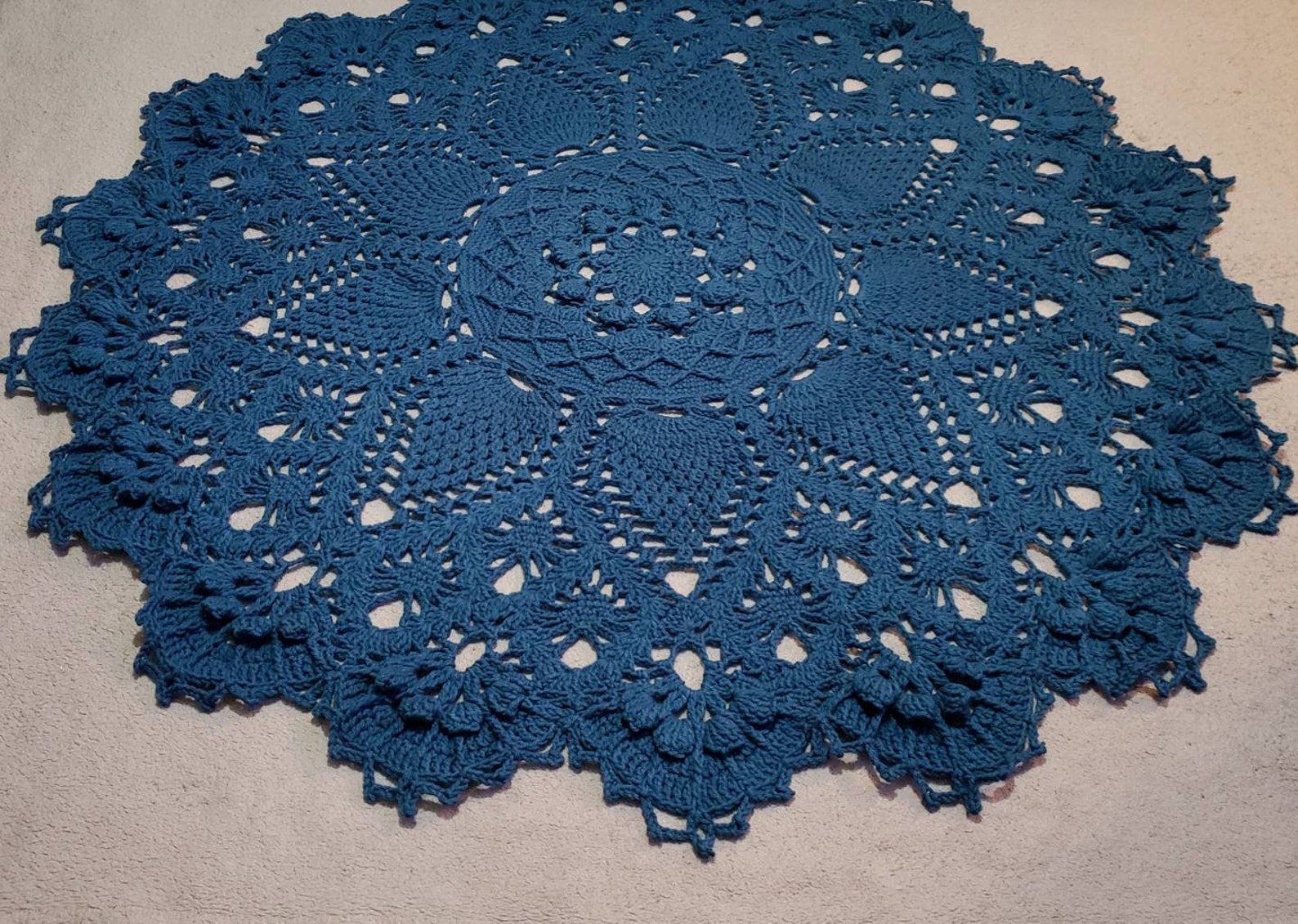 Crochet Rug Doily Rug Giant Doily Pineapple Rug Lacy Rug - Etsy
