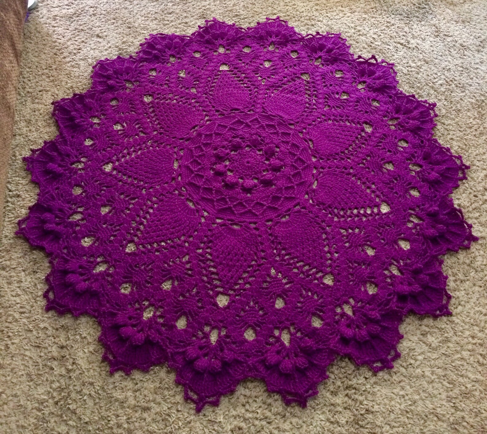 Crochet rug doily rug giant doily pineapple rug lacy rug | Etsy