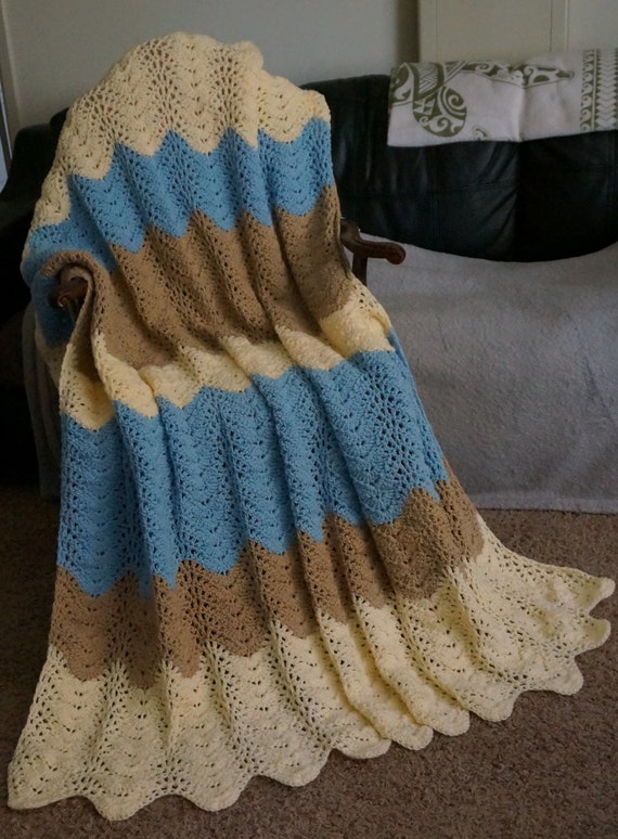 Ripple Blanket Crochet Afghan Crochet Ripple Afghancrochet - Etsy