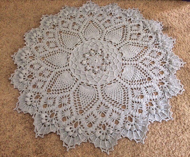 Crochet rug doily rug giant doily pineapple rug lacy rug | Etsy