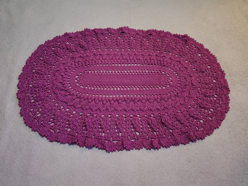 CROCHET RUG, Oval Rug,lace Rug, Vintage Design Rug, Floor Decor, High ...