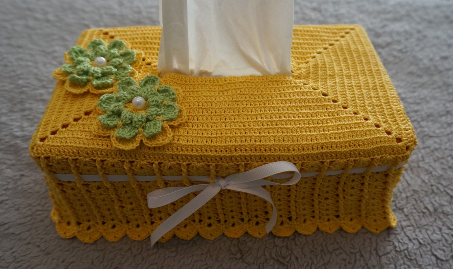 Crochet Tissue Box Cover Handcrocheted Tissue Box Holder in - Etsy