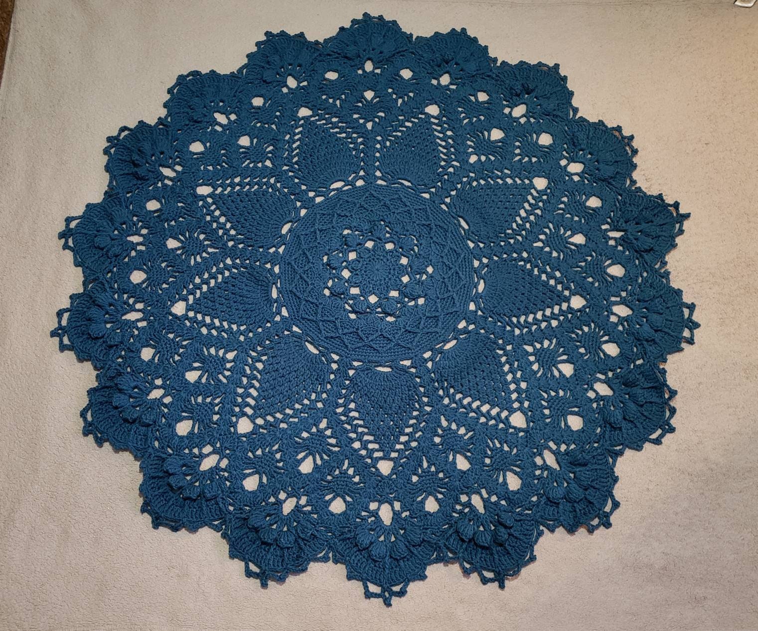 Crochet Rug Doily Rug Giant Doily Pineapple Rug Lacy Rug - Etsy