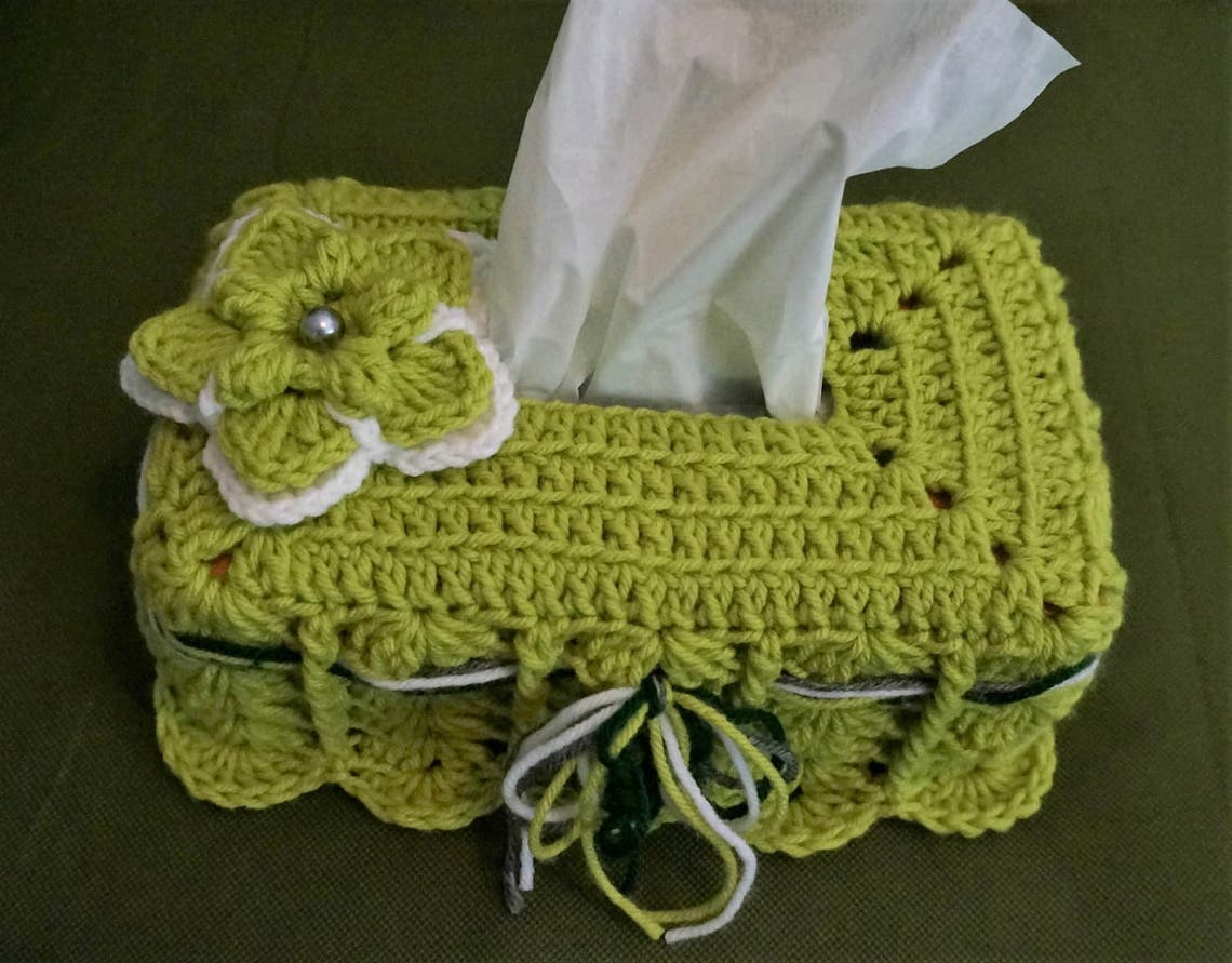 Crochet Tissue Box Cover Handcrocheted Tissue Box Holder in - Etsy