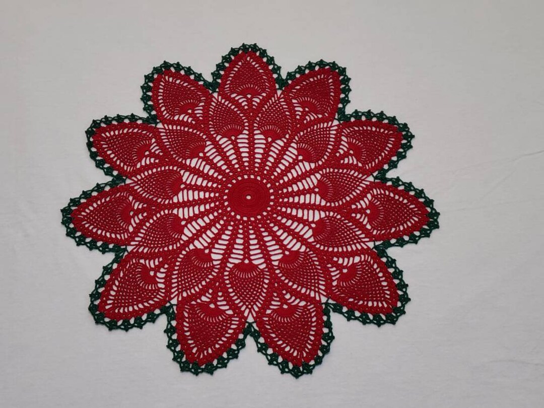 Crochet Doily, Lacy Doily, Pineapple Doily, Crochet Placemat, Table ...