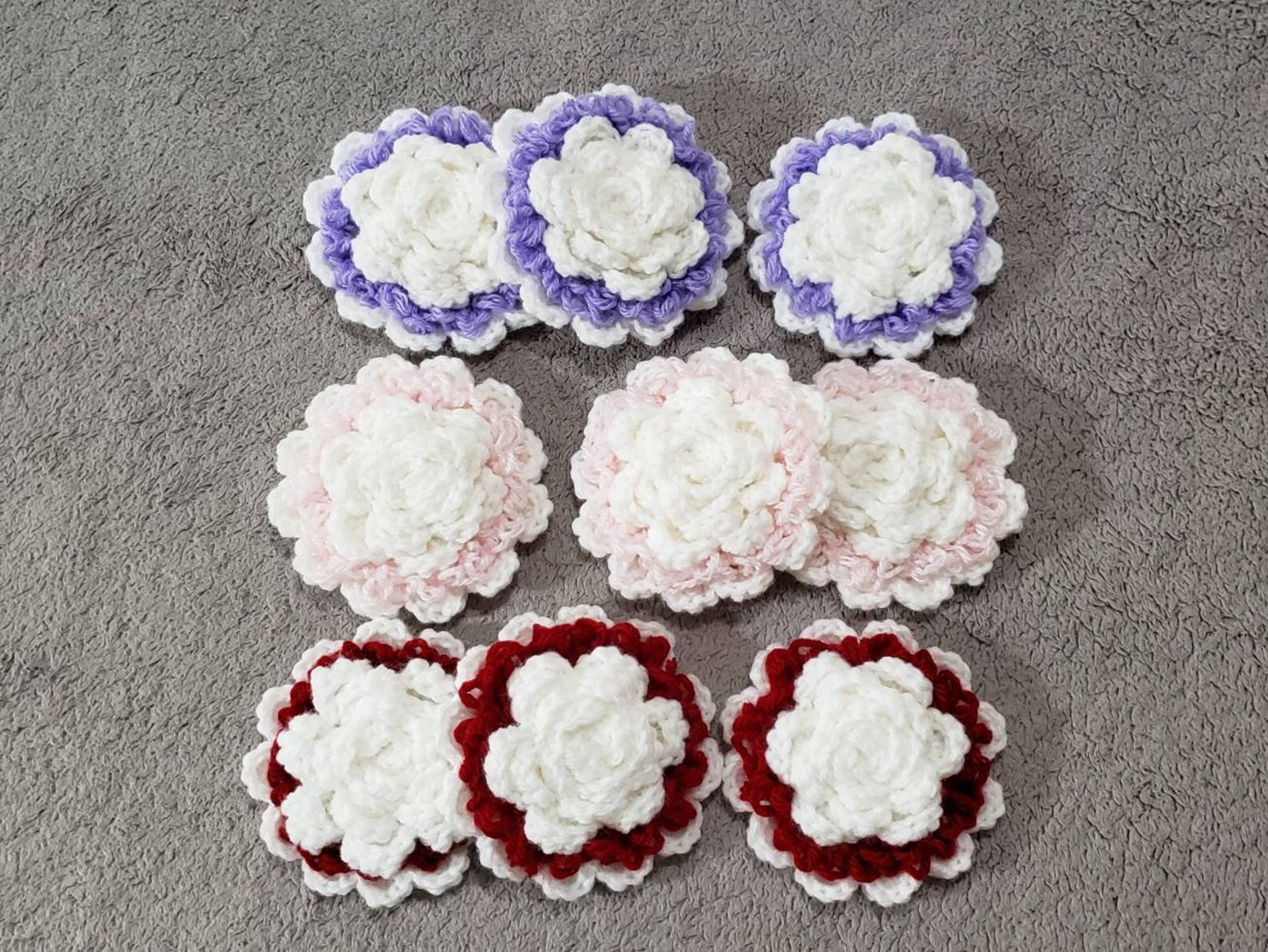 Rose Flowers Appliques, Crochet Craft Supplies to Decorate Your ...