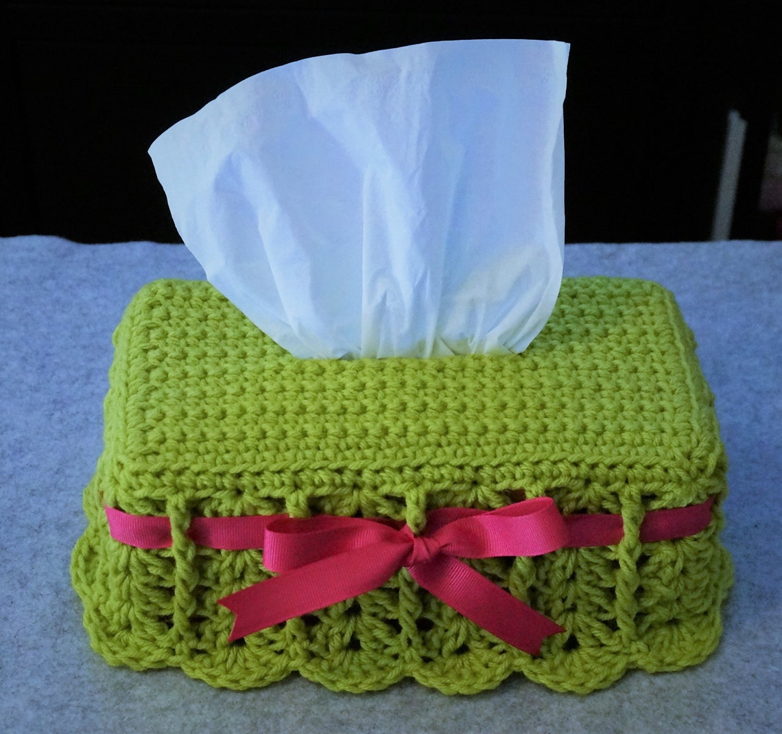 Crochet Tissue Box Cover Handcrocheted Tissue Box Holder in - Etsy