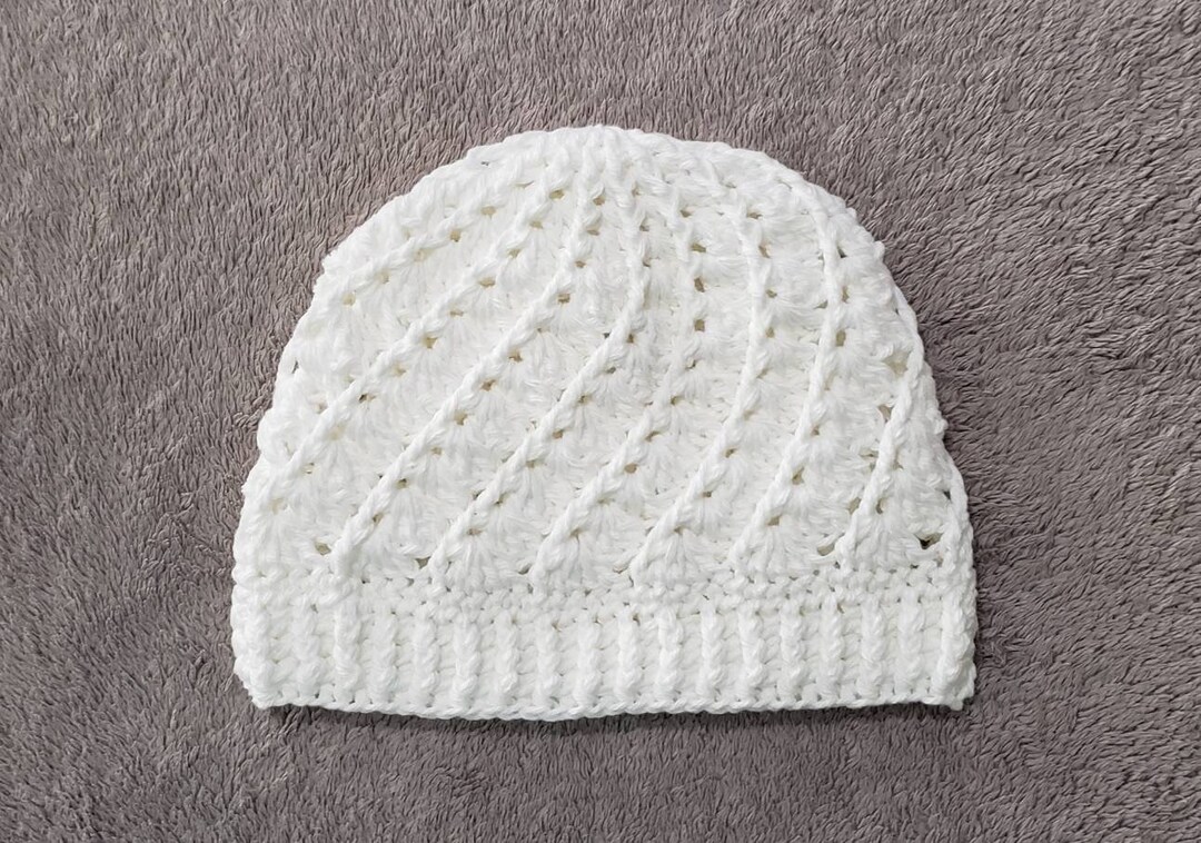 Crocheted White Cotton Hat for Adults - Etsy