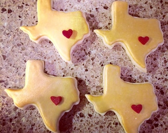 Custom Texas State Cookies 1 Dozen 12 Custom Sugar Cookies | Etsy