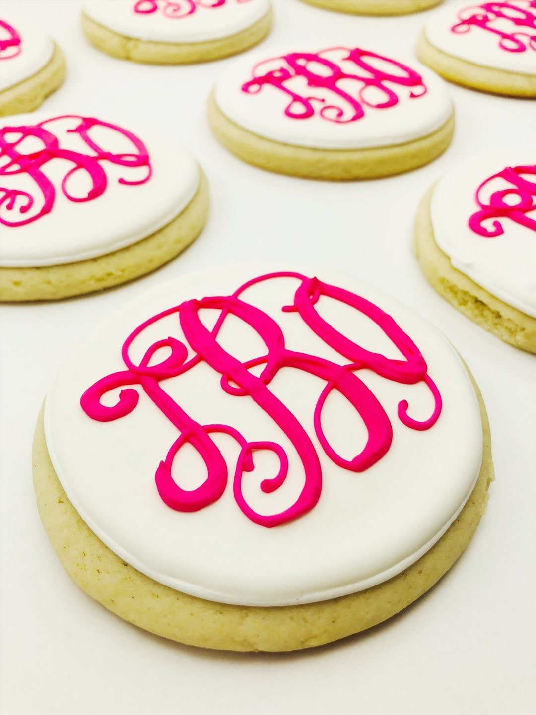 Monogram Sugar Cookies - Etsy
