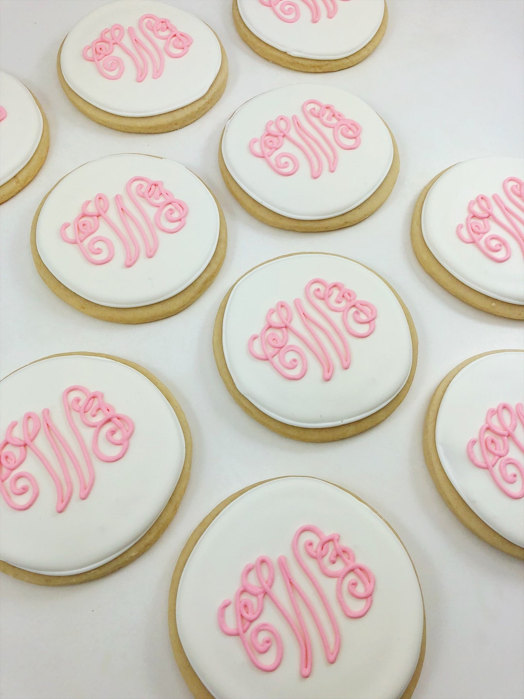 Monogram Sugar Cookies - Etsy